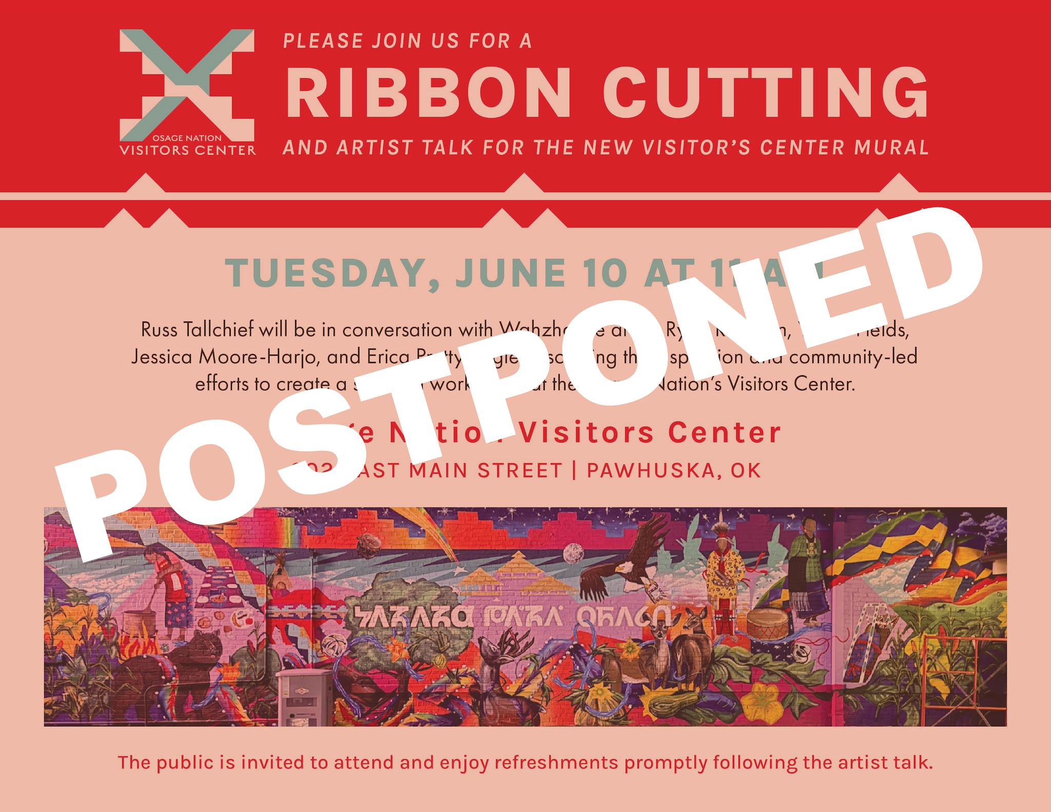 Visitors Center Mural Ribbon Cutting [POSTPONED] | Osage Nation