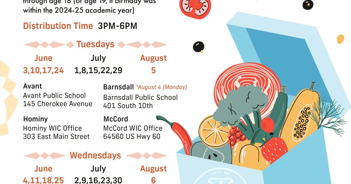 Osage Nation Summer 2025 Food Service Program Launches June 3 | Osage ...